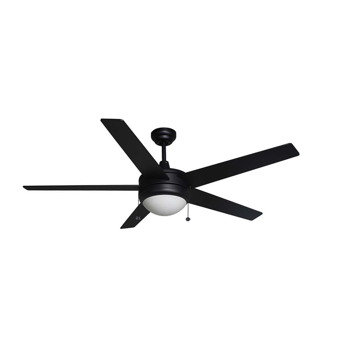 5-Blade Contemporary MB Ceiling Fan - Matte Black/Walnut Blades ...