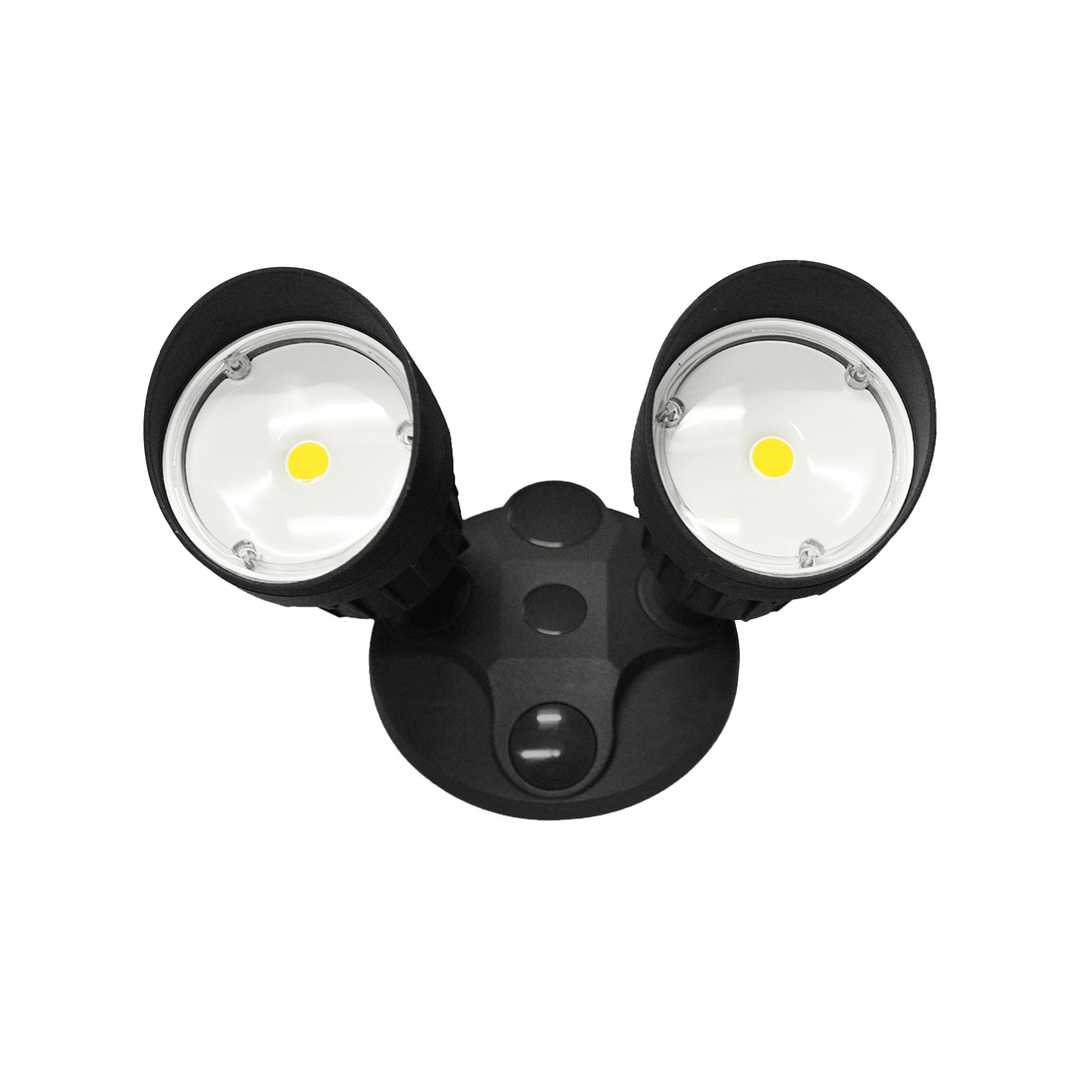 Outdoor LED Security Lights 2 Light 360Â° Adjustable Black Flood Lights ...