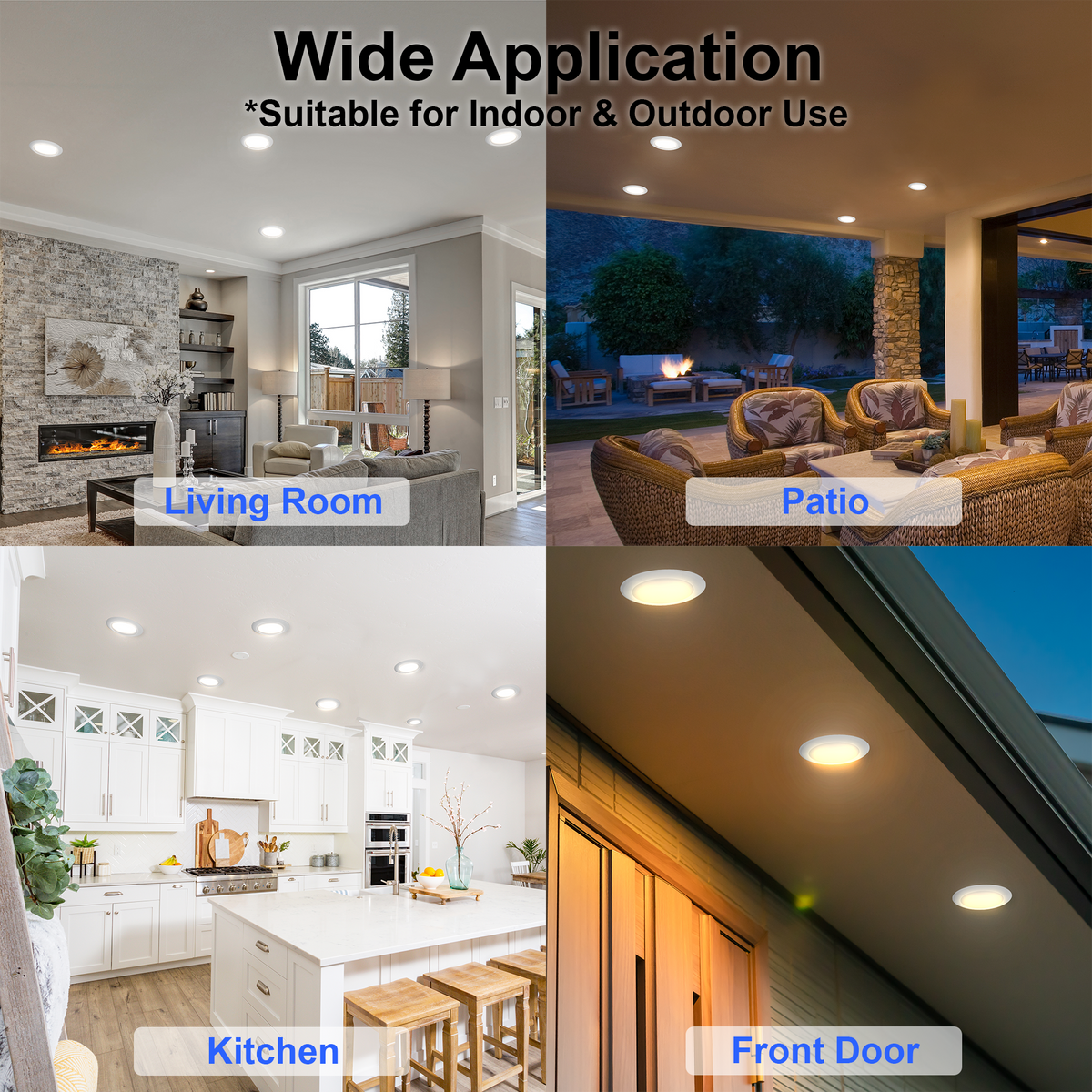 LED 4" Ribbed Retrofit Recessed Trim - 13W - 27K, 3K, 35K, 4K, 5K ...